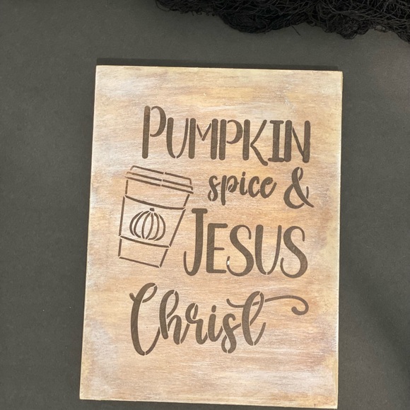 Hand Crafted | Holiday | Pumpkin Spice Jesus Christ Wood Plaque | Poshmark